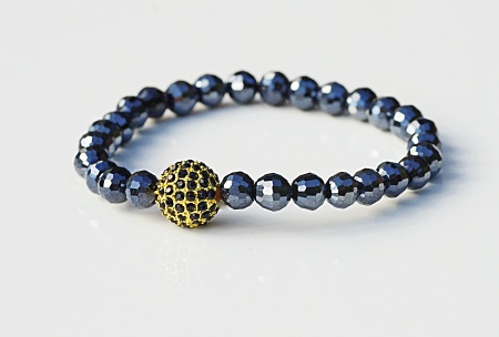 Armband - svarta facetter - Epla.se