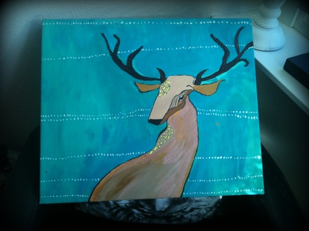 Målning av en hjort. - Epla.se